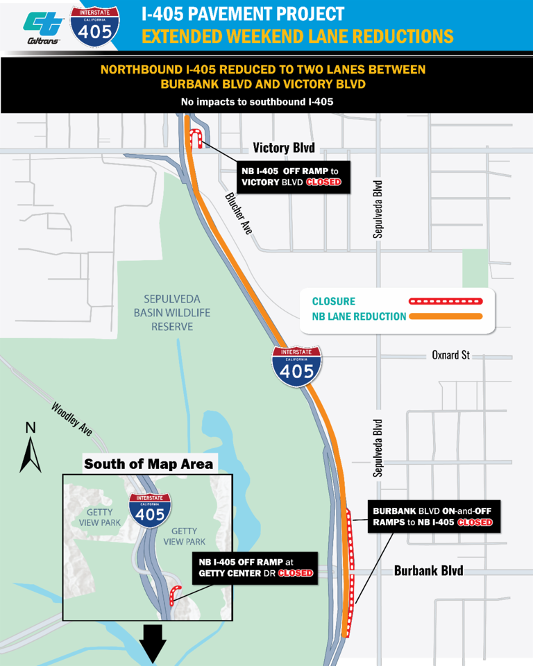 405, 101 freeway closures to snarl traffic in LA County beginning Friday