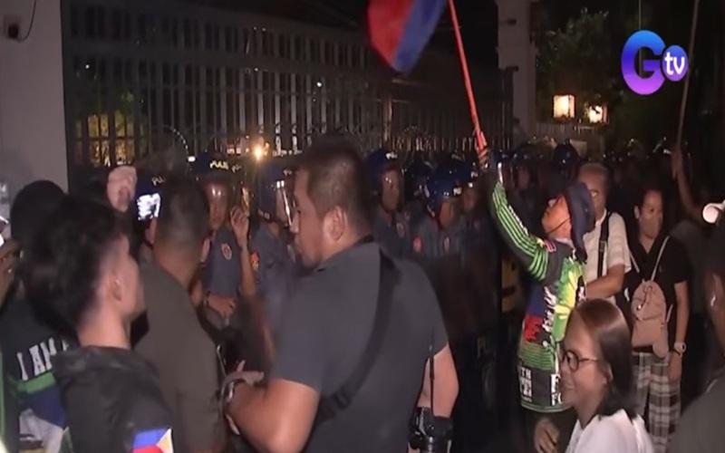 Dela Rosa, former President Rodrigo Duterte supporters gather outside ...