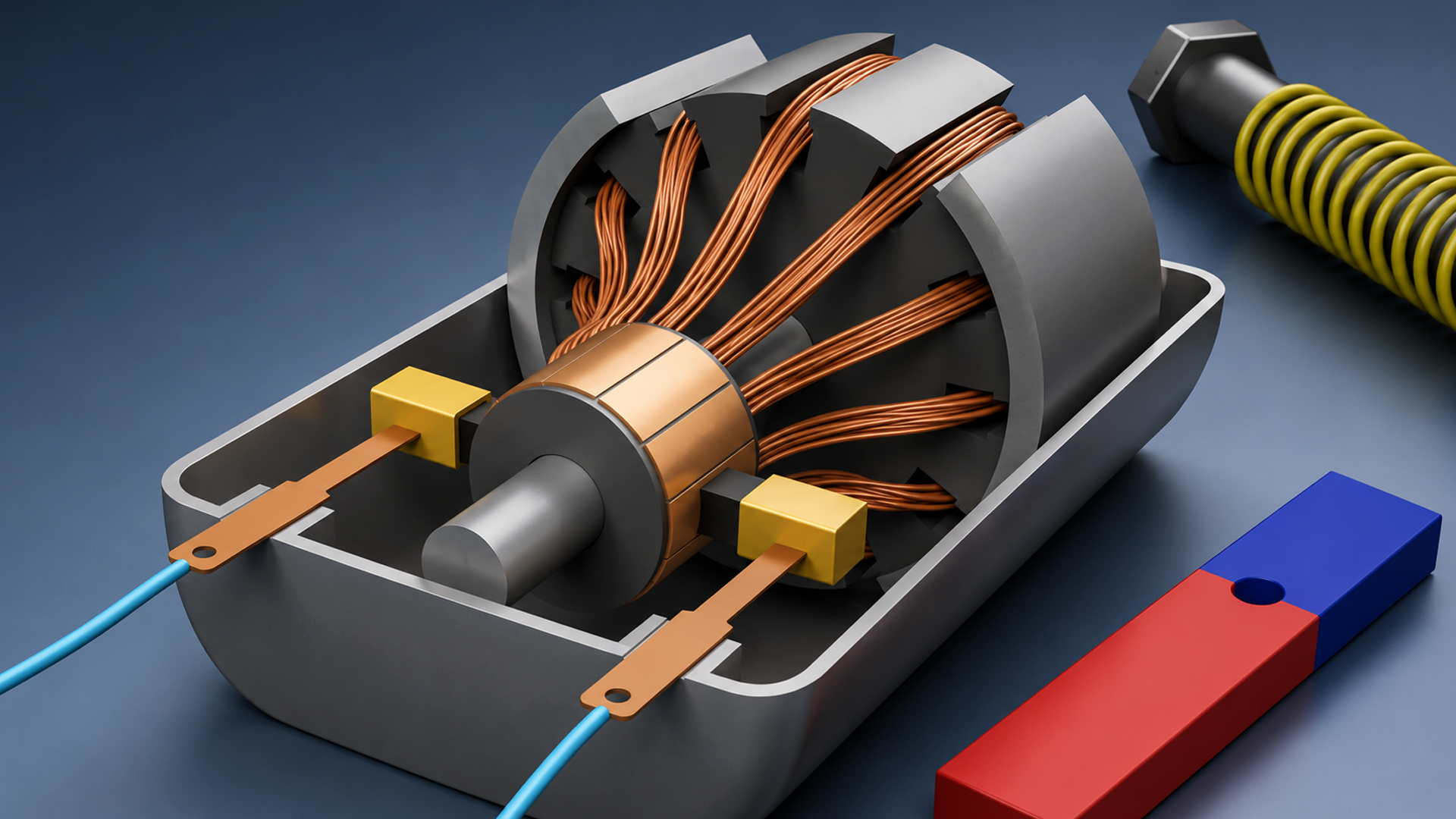 How does an electric motor work? (DC motor)