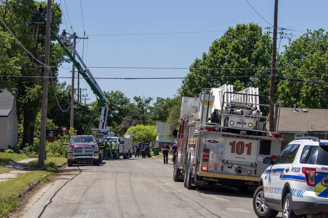 Man taken to hospital after being shocked while trimming trees