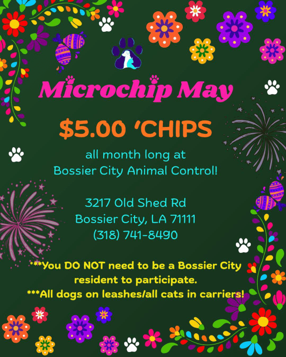 Pet safety: $5 microchip all month in Bossier City