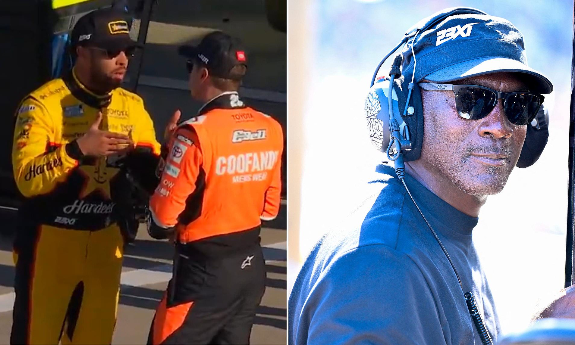 Michael Jordan's NASCAR driver squares up to rival in heated confrontation
