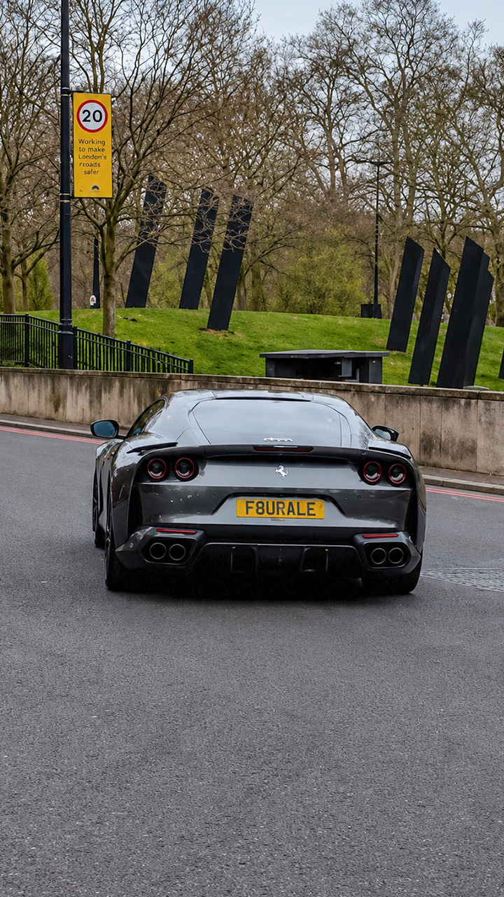 Ferrari 812 Superfast with a clean urban presence