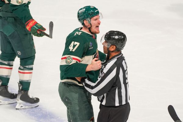 Wild's McCarron calls Avs' Manson 'dirty player' for butt-end to face