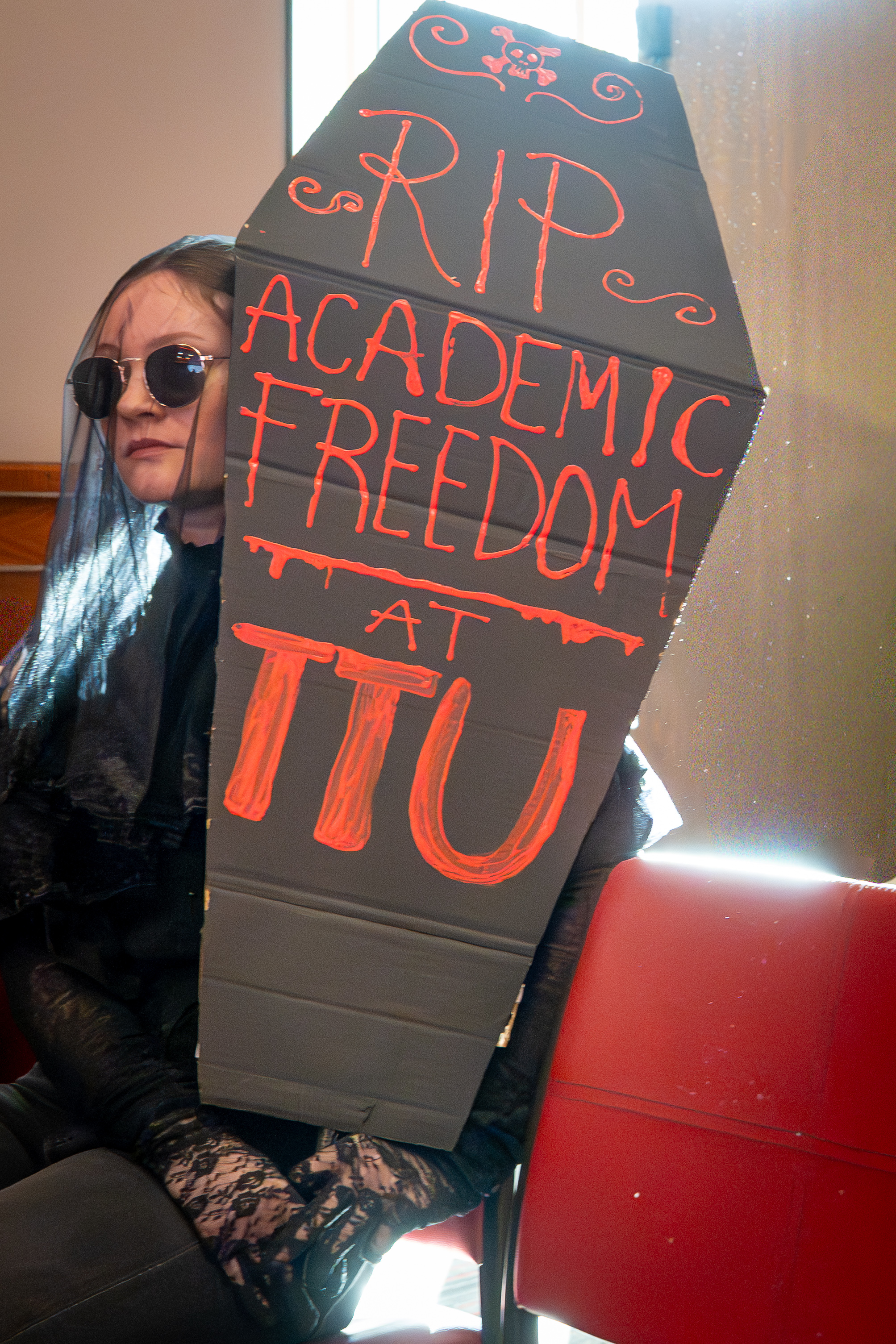 Texas Tech students stage funeral for academic freedom