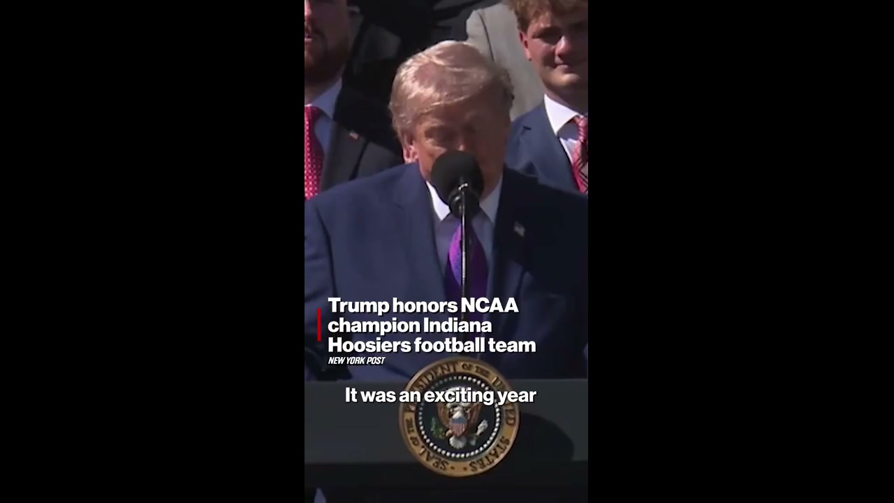 Trump honors NCAA champion Indiana Hoosiers football team