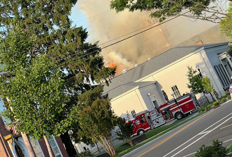 Fire in progress at Madison, IN church
