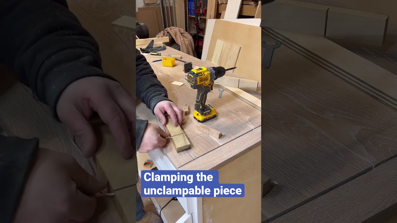 Clamping the center piece of a lift cabinet #woodwork # ...