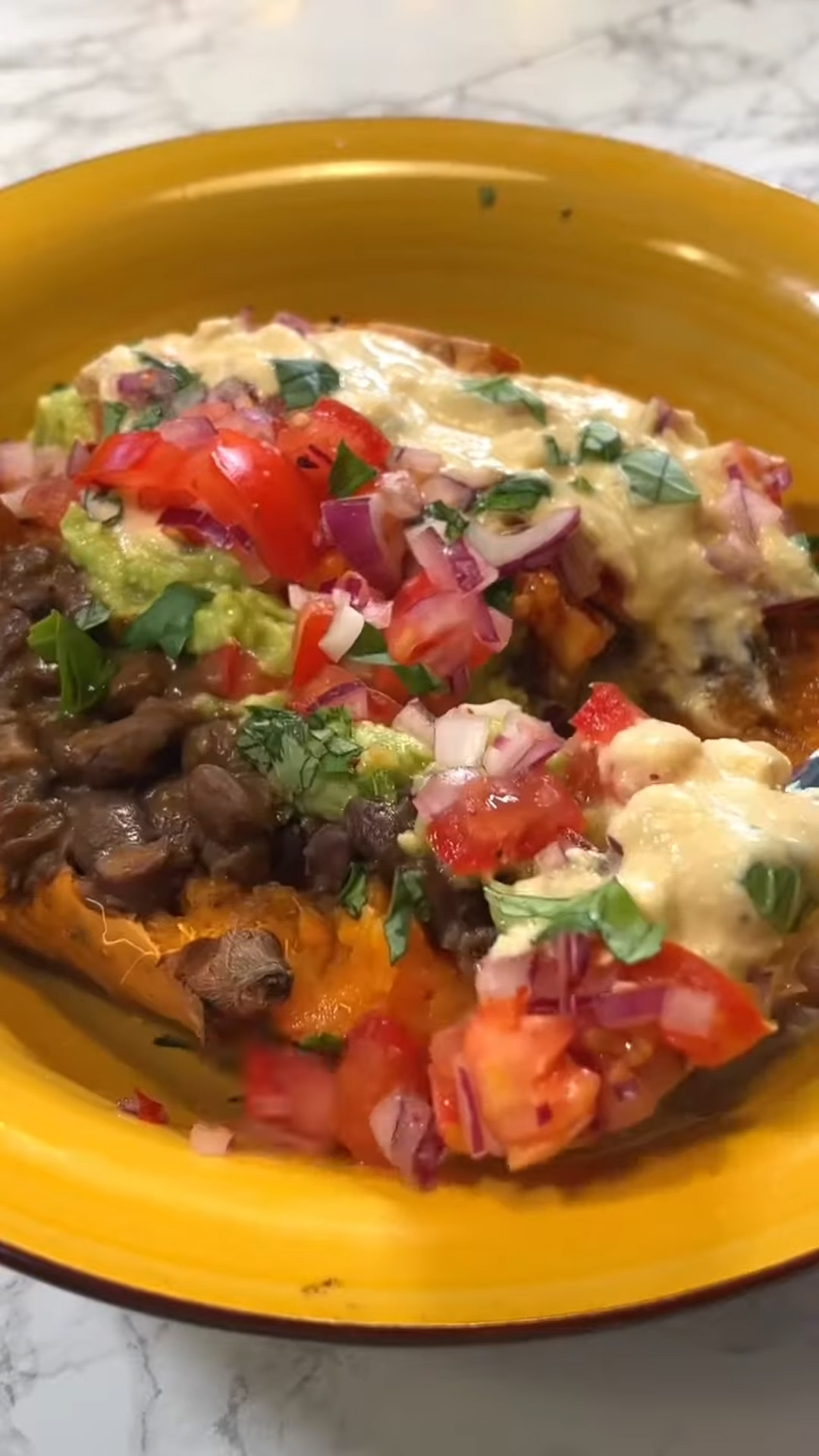 Healthy stuffed sweet potatoes recipe