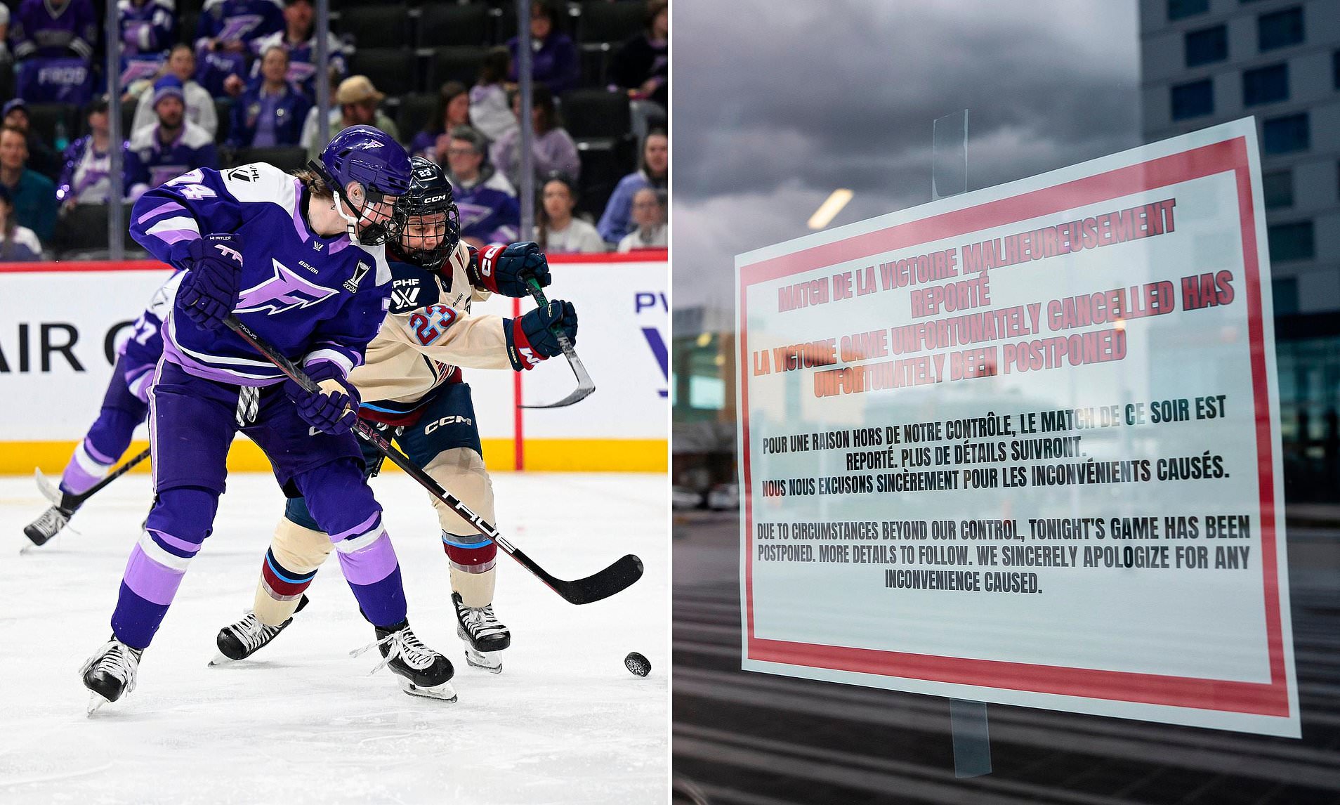 Women's hockey league postpones playoff game due to player safety ...