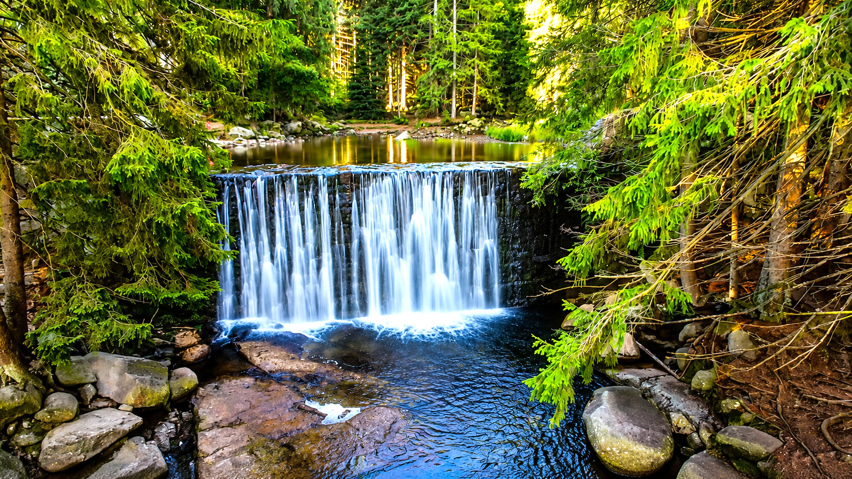 Karpacz’s forest waterfall hidden deep among the trees