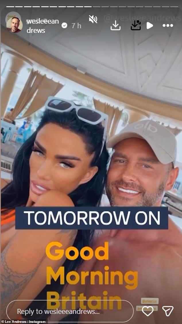 Katie Price defends husband Lee Andrews after he fails to join her for ...