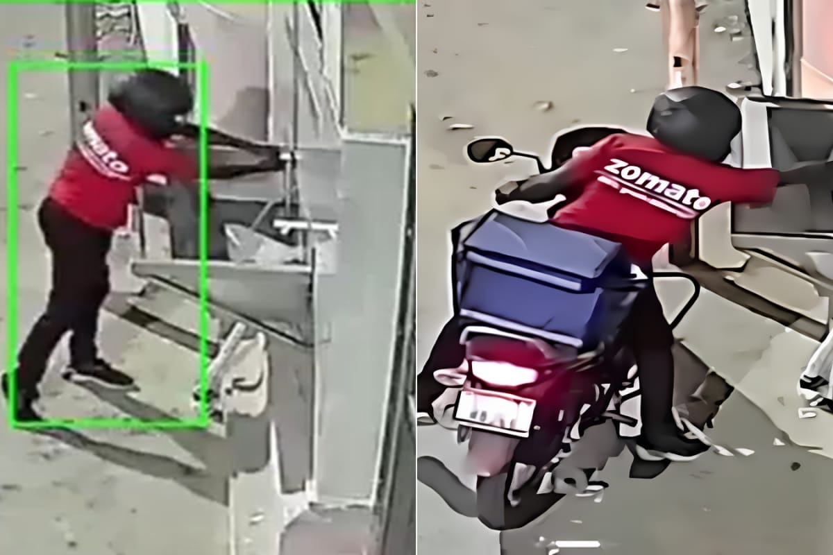 Zomato delivery rider caught stealing tap from UP temple in viral CCTV ...
