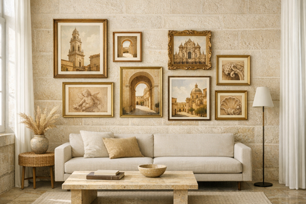 Arte Lecce e interior design: scegliere immagini, cornici e ritmo visivo
