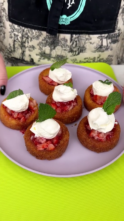 Quick and easy deep fried strawberry shortcake treat