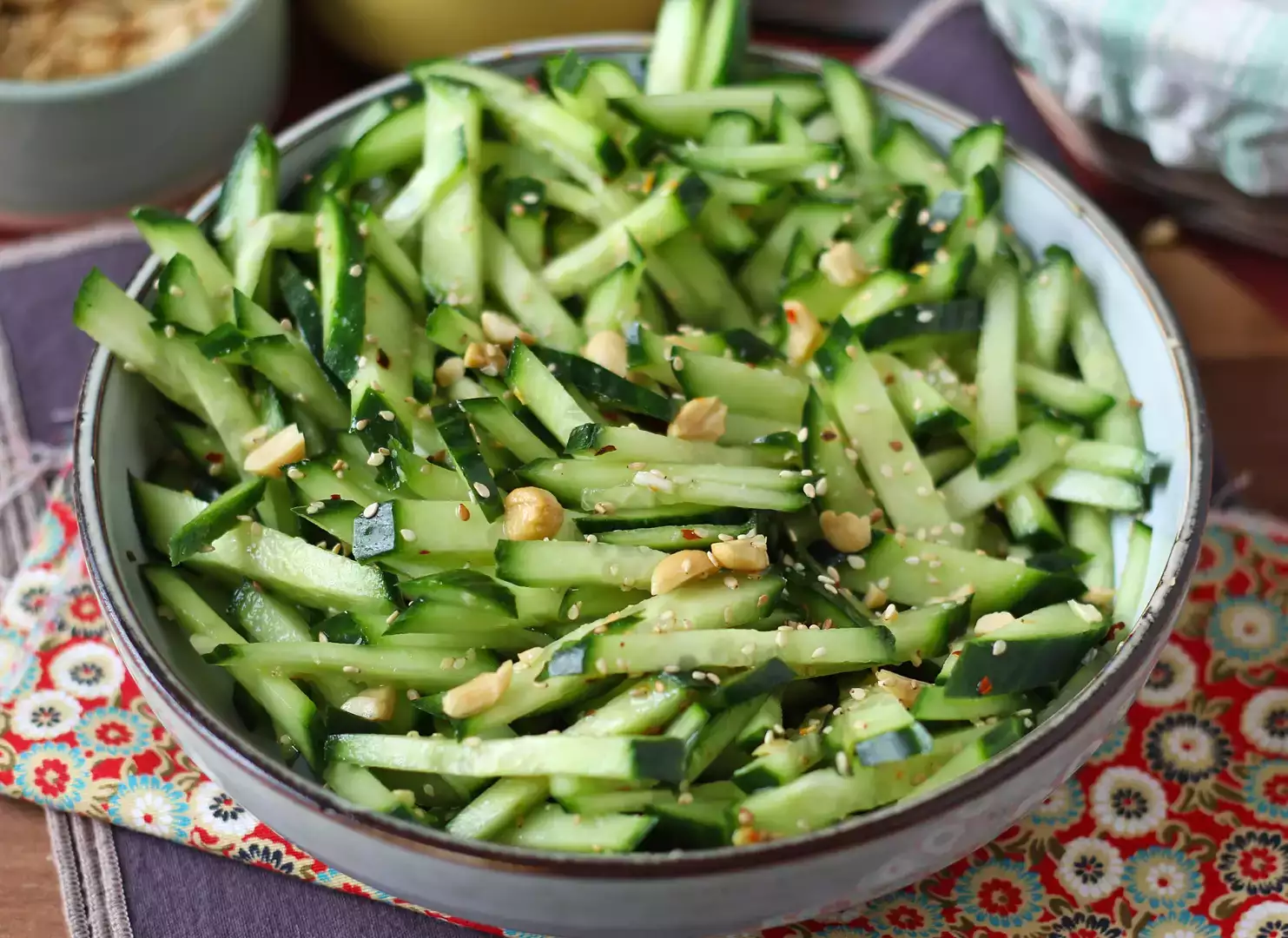 Spicy cucumber salad with peanuts