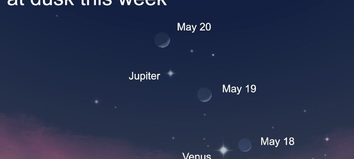 Cosmic trio shines at dusk