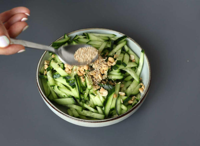 Spicy cucumber salad with peanuts