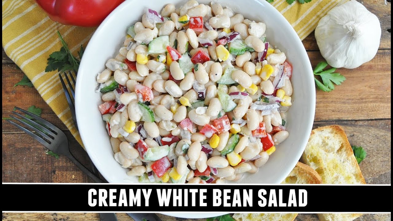 Creamy white bean salad | Quick healthy 10-minute no-cook recipe