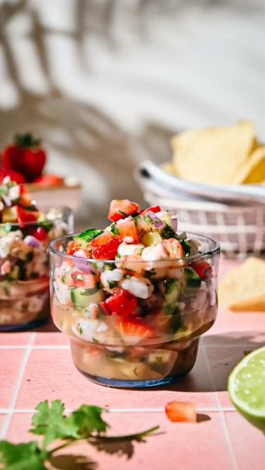 Strawberry shrimp ceviche fresh, sweet & tangy recipe