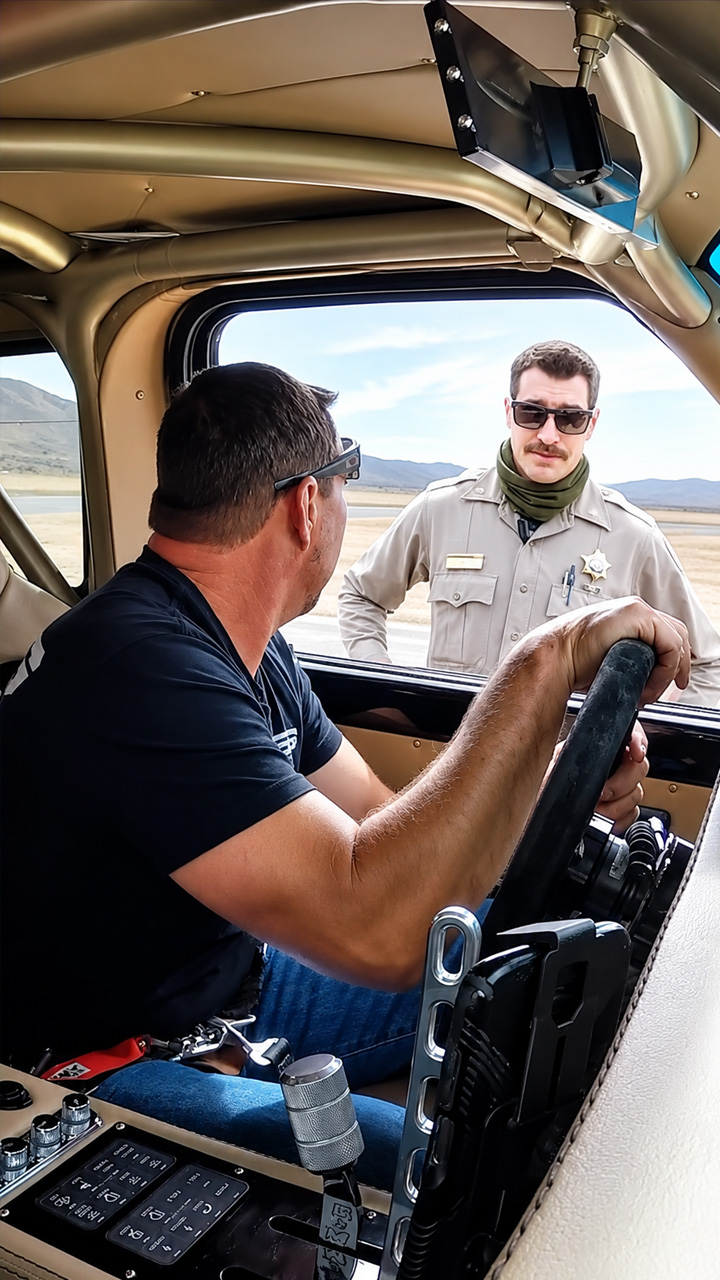 Police pull over a $350,000 off-road truck