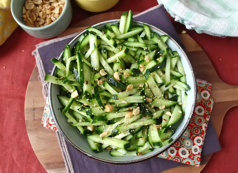 Spicy cucumber salad with peanuts
