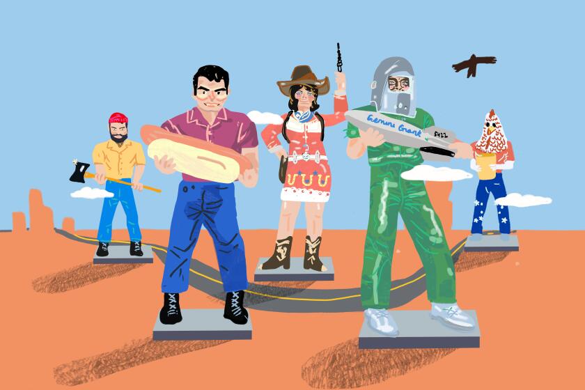 Massive and made of fiberglass, Muffler Men are a Route 66 classic ...