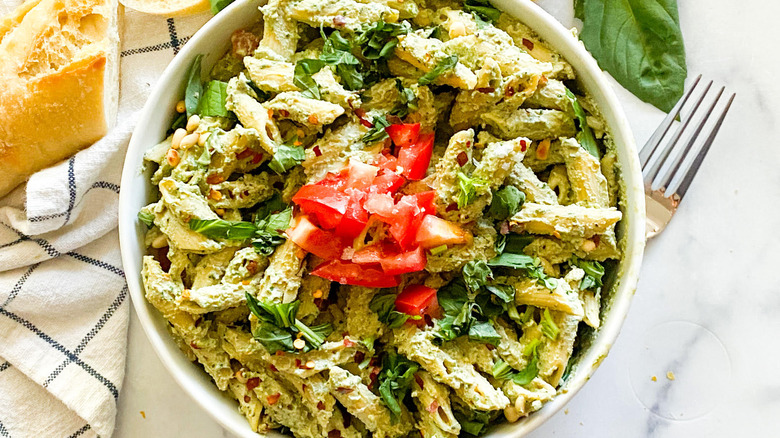 Tofu pesto pasta recipe