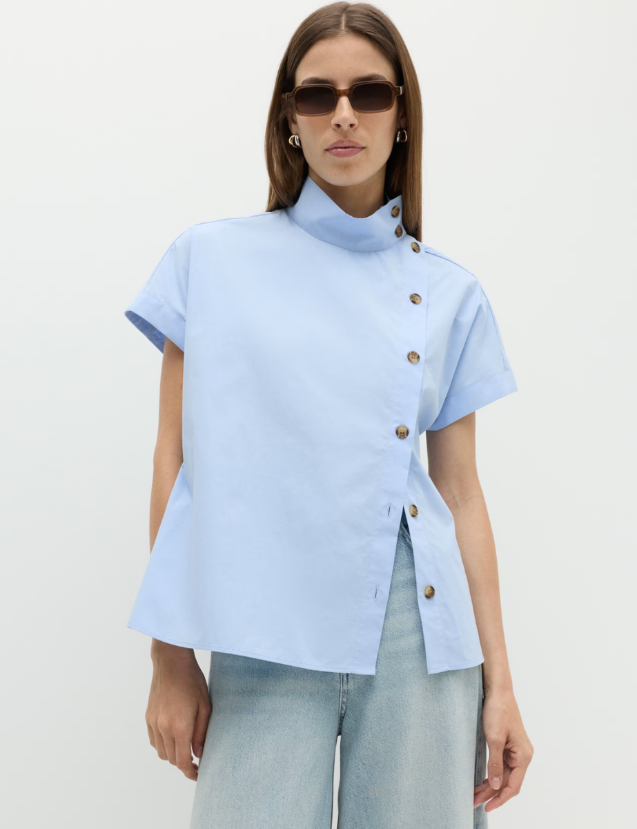 M&S's stand out shirt proves the funnel neck trend looks good even in ...