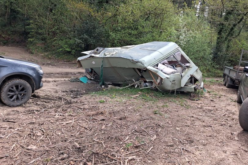 Mysterious caravan dumped in Devon woodland