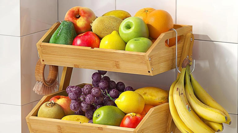 Amazon has a versatile tiered storage solution for countertop clutter