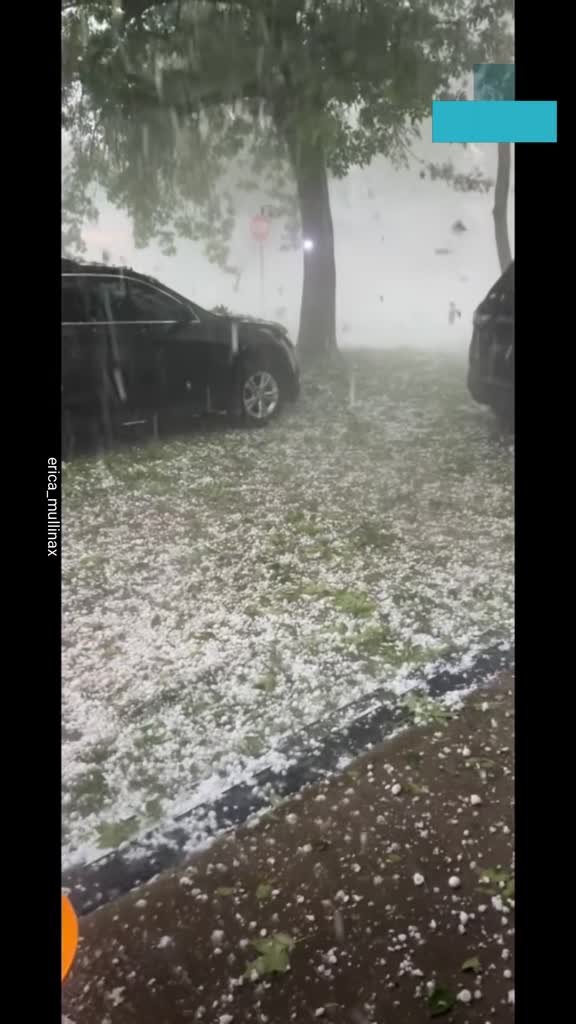 Huge hailstorm pummels homes and cars after sudden Oklahoma weather shift