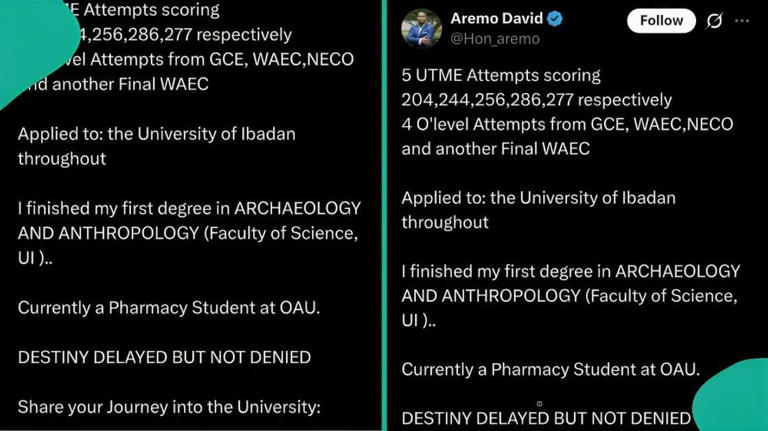 University of Ibadan graduate who wrote JAMB 5 different times proudly ...