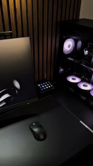 Clean black PC setup vibes