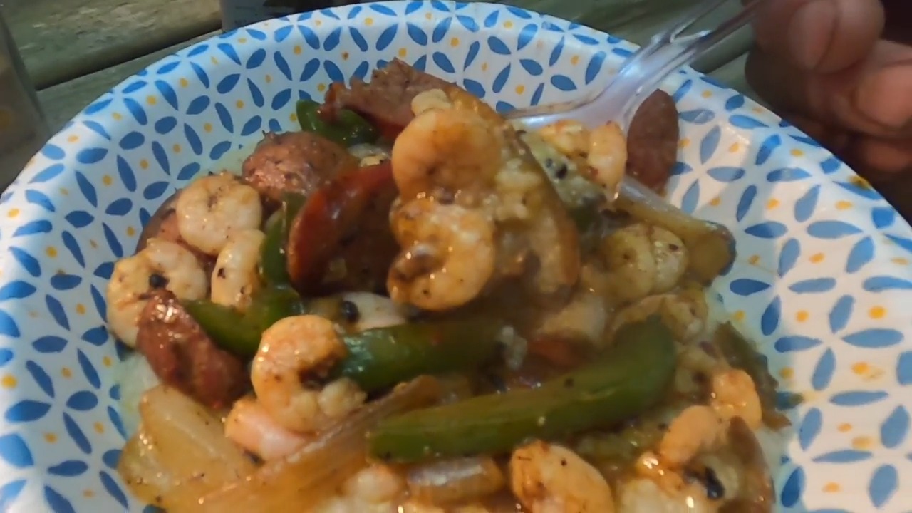 They pulled wild shrimp from the grass and cooked them in an old family pan