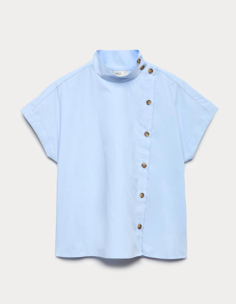 M&S's stand out shirt proves the funnel neck trend looks good even in ...
