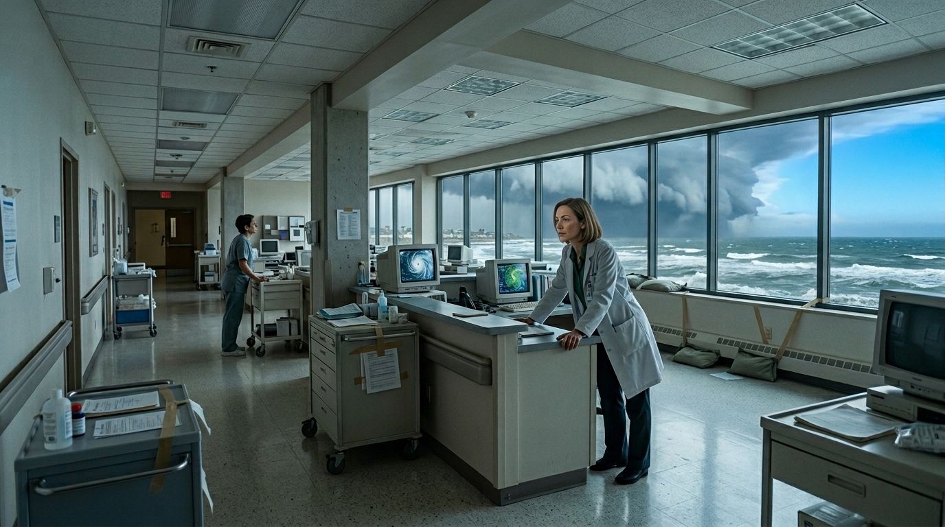 Inside the hospital as Hurricane Michael pressed the barometer down