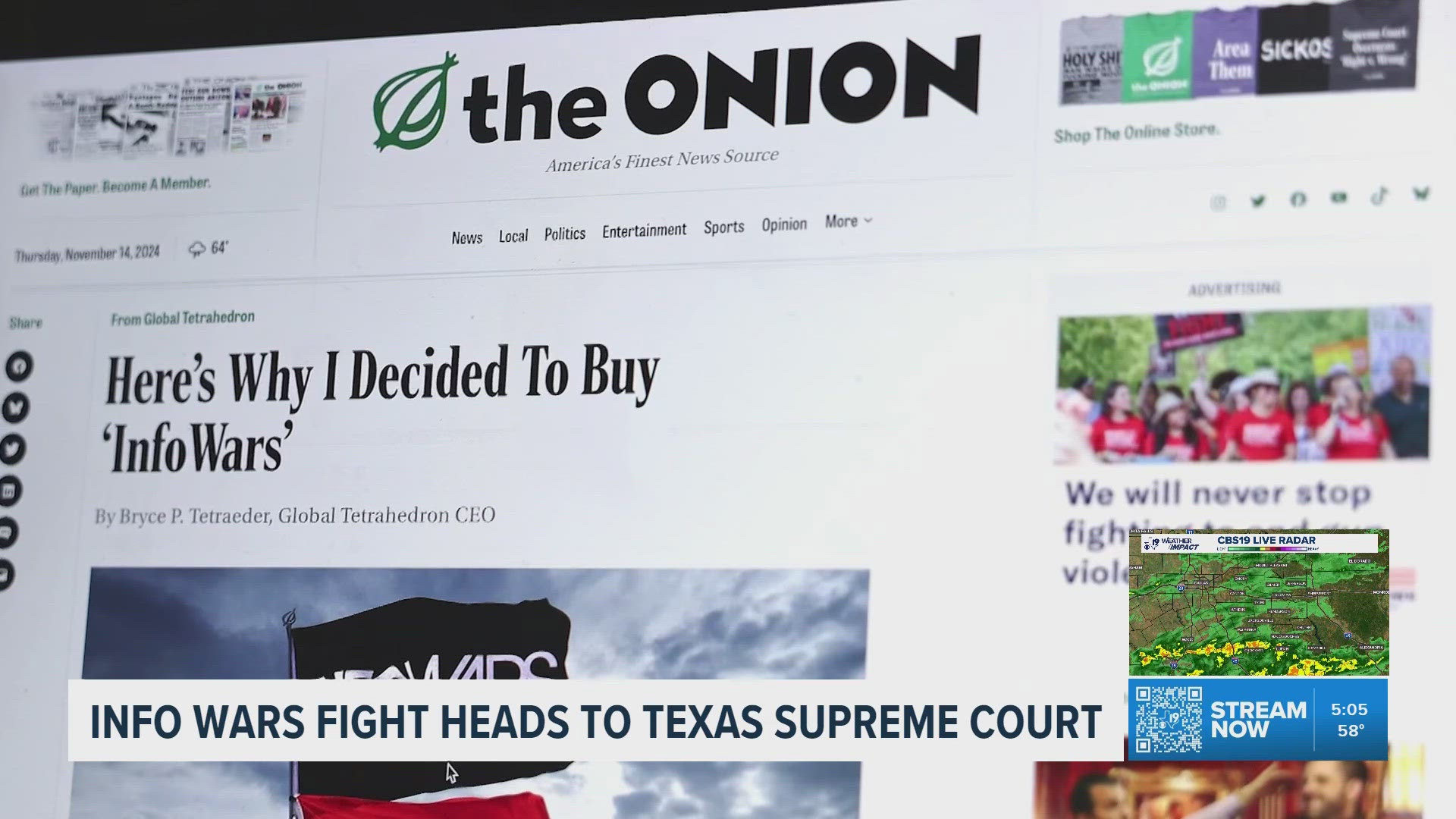 Supreme Court of Texas weighs legal fight over Infowars ownership