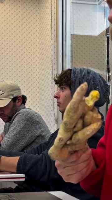 Man eats ginger raw to get big reactions out of people