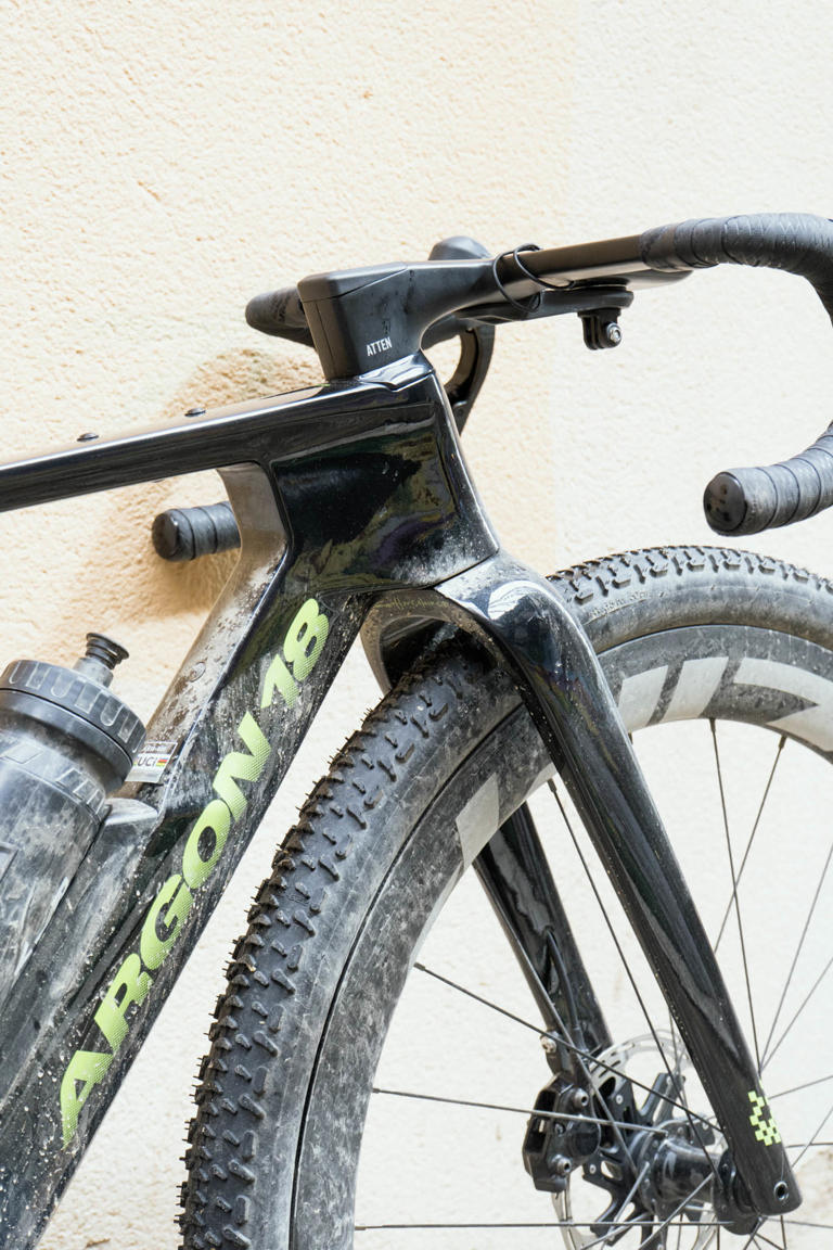 I spotted a new Argon 18 aero gravel bike while trying to have a beer ...