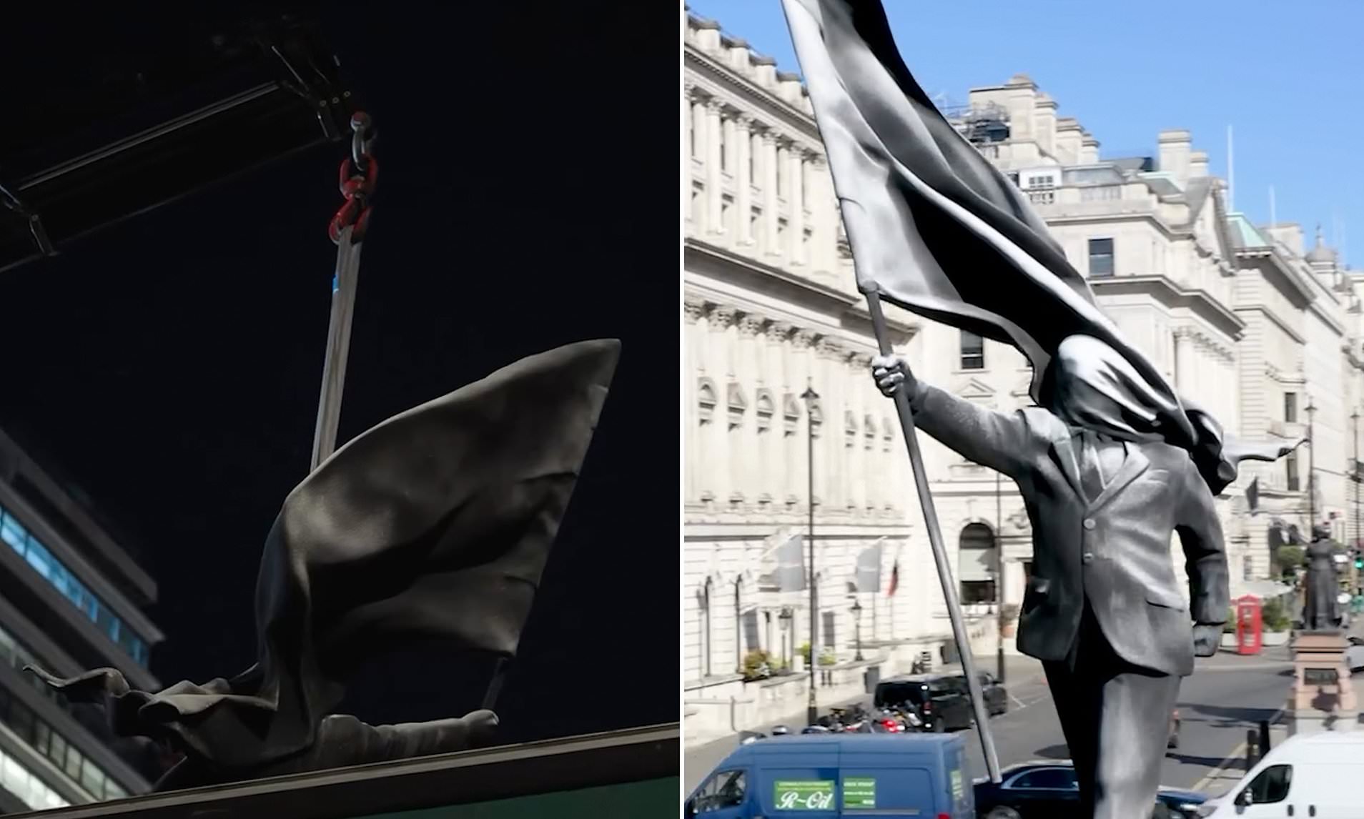 So just how did Banksy erect an enormous statue in the centre of London ...