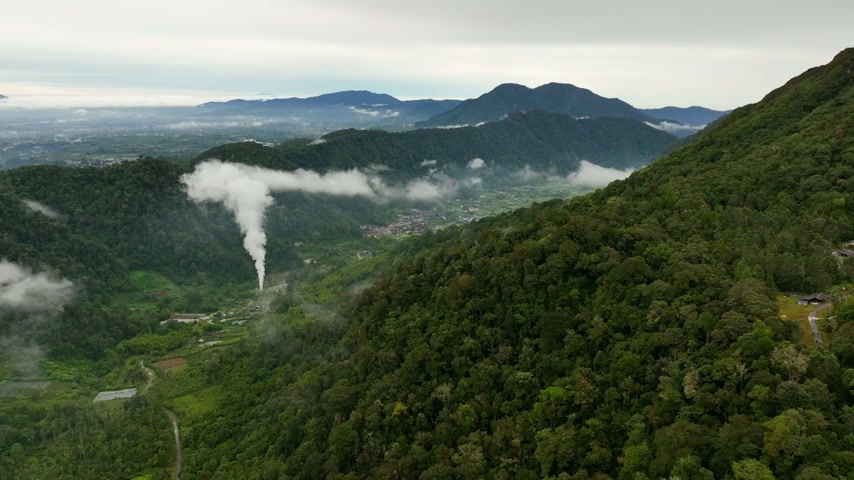 Mount Sibayak, Indonesia: Drone views of rugged volcanic peak