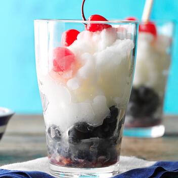 Red, white and blue frozen lemonade