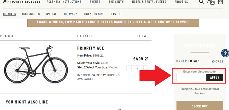 Priority Bicycles promo codes for for May 2026