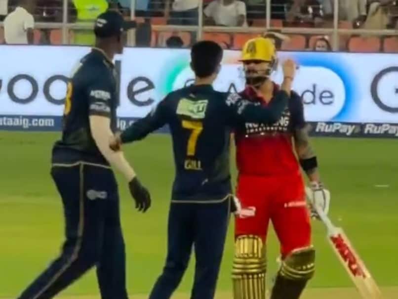 Virat Kohli's animated chat with GT star, who took Rajat Patidar's ...