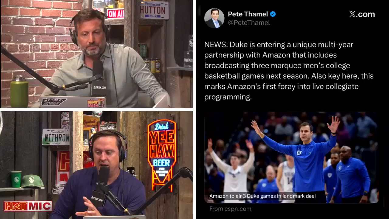 The Duke Amazon Prime Agreement Is Ground Breaking | OutKick Hot Mic