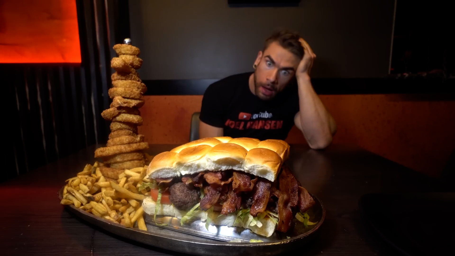 He attempts the biggest burger challenge in Las Vegas