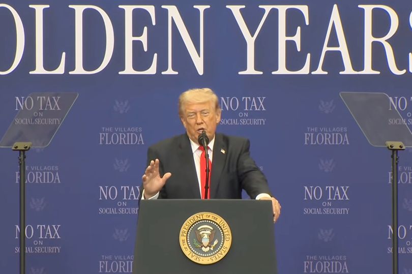 Trump loses temper and screams 'turn up the mic' as he is drowned out ...