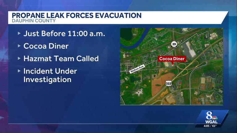 Leaking propane tank found in diner parking lot, UGI says