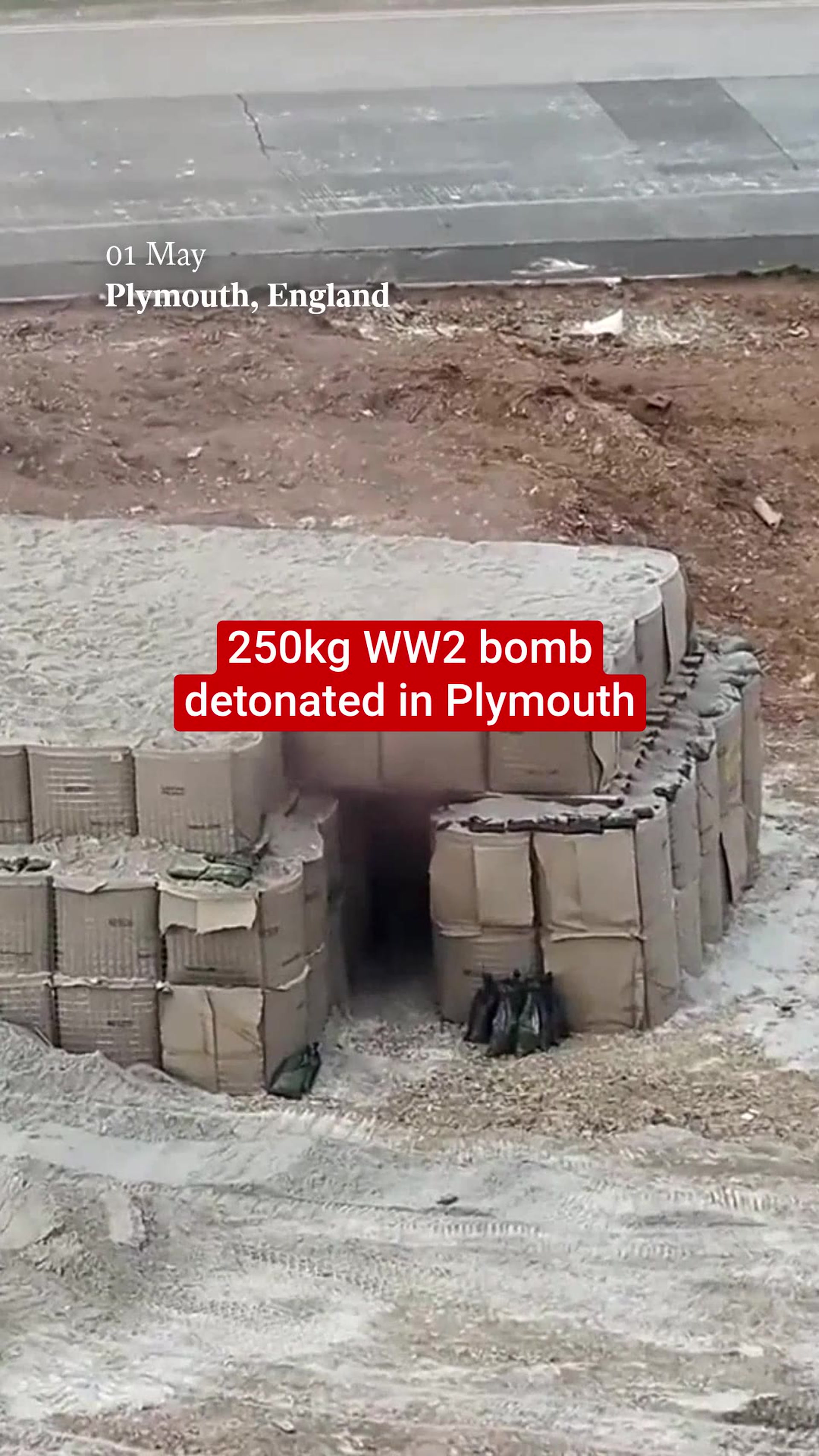 WW2 bomb weighing 250kg detonated in Plymouth